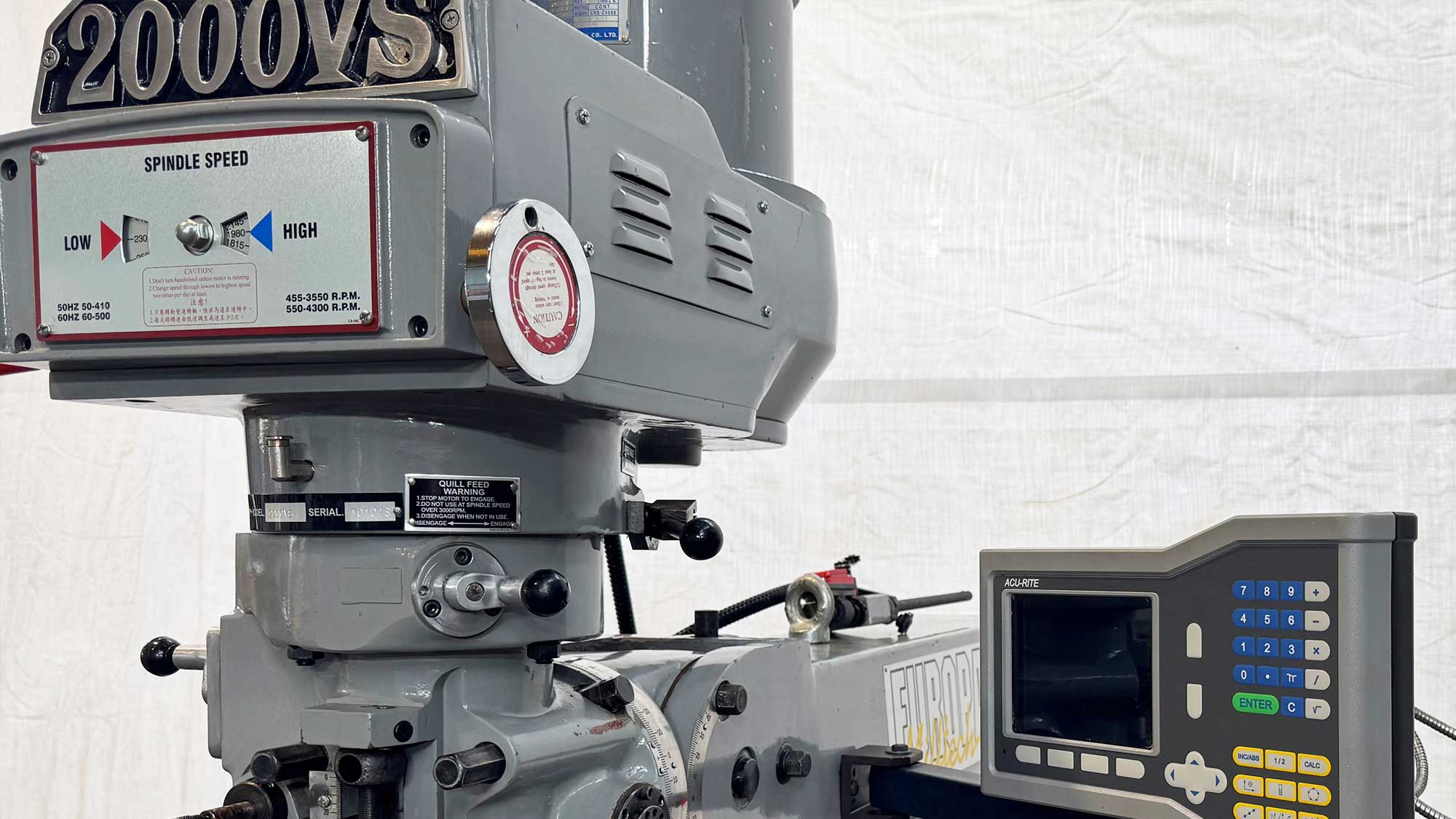 Used Europa Milltech 2000 VS Turret Milling Machine - RK International